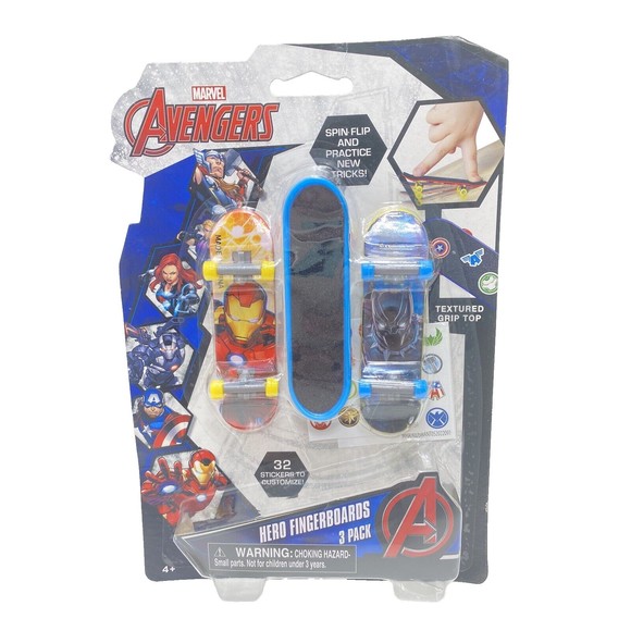 Marvel | Toys | Marvel Avengers Fingerboard Set 3 Pack And 32 Stickers ...